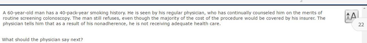 Solved A 60-year-old man has a 40-pack-year smoking history. | Chegg.com