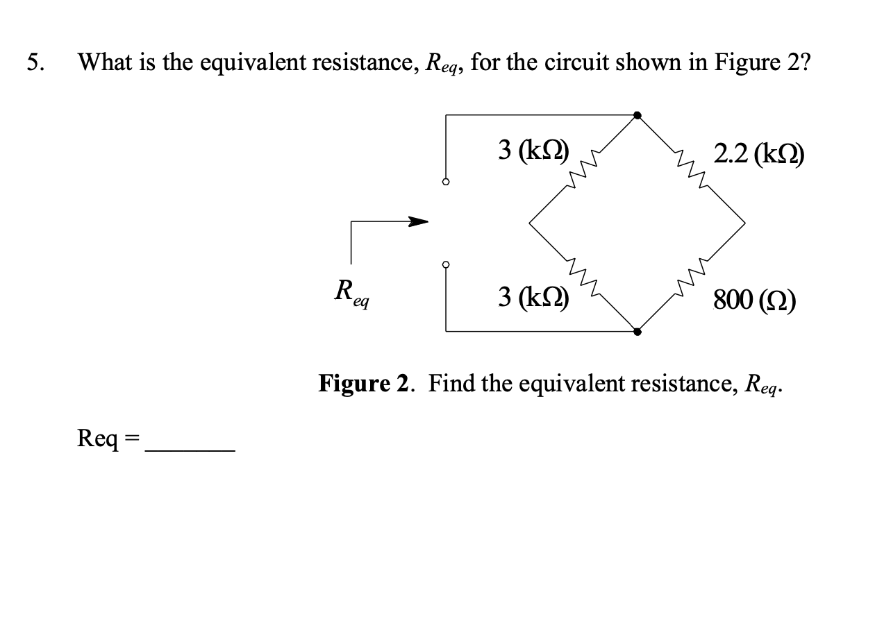 Solved What is the equivalent resistance, Req, ﻿for the | Chegg.com