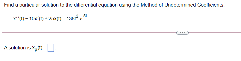 Solved Find a particular solution to the differential | Chegg.com