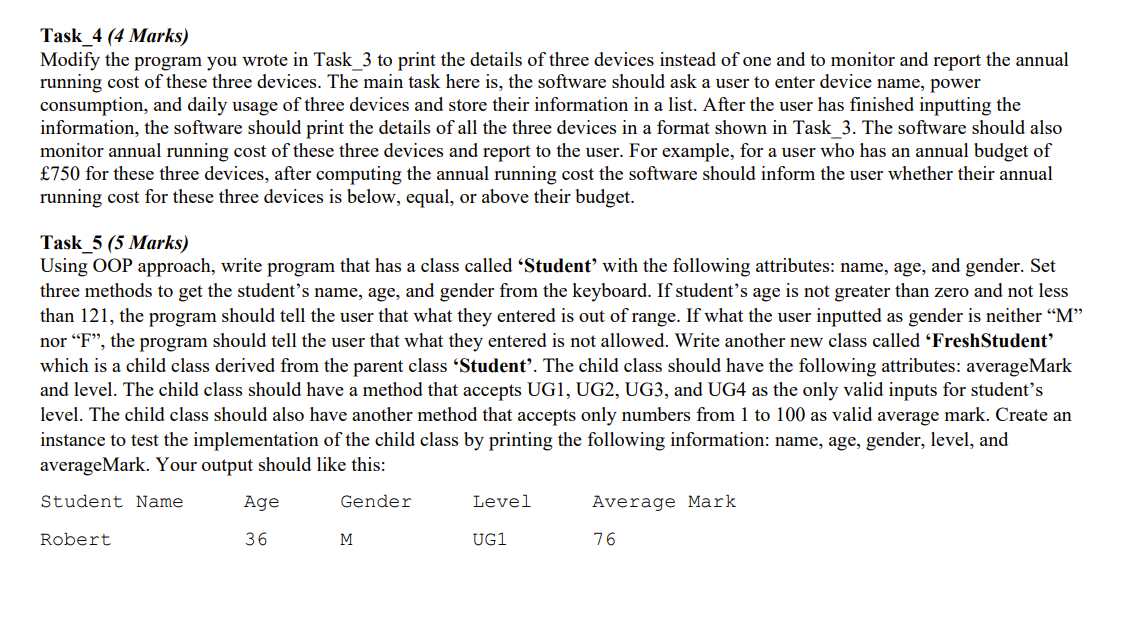 Solved PLEASE SOLVE TASK 3 to 5 IN PYTHON!!! VERY URGENT | Chegg.com