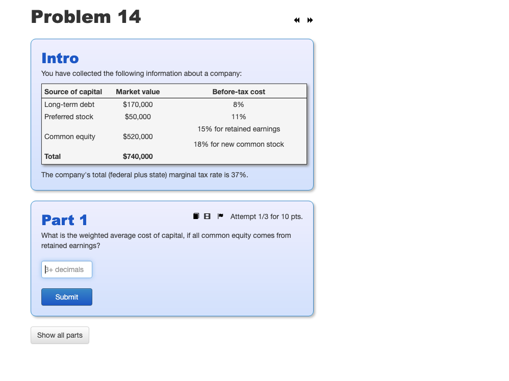 Solved Problem 14 Intro You have collected the following | Chegg.com
