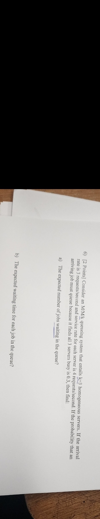 Solved [2 ﻿Points] ﻿Consider an MM?k ﻿queueing system that | Chegg.com