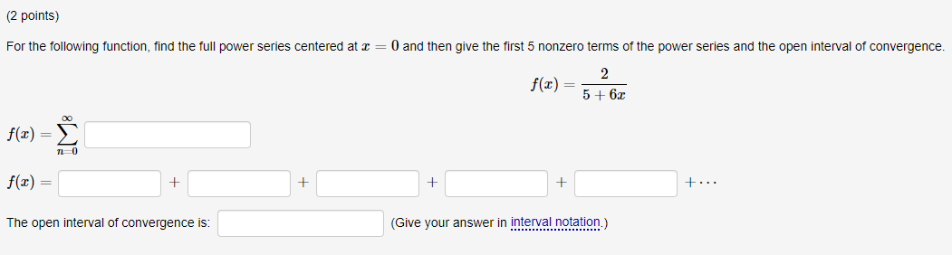 Solved (2 points) For the following function, find the full | Chegg.com