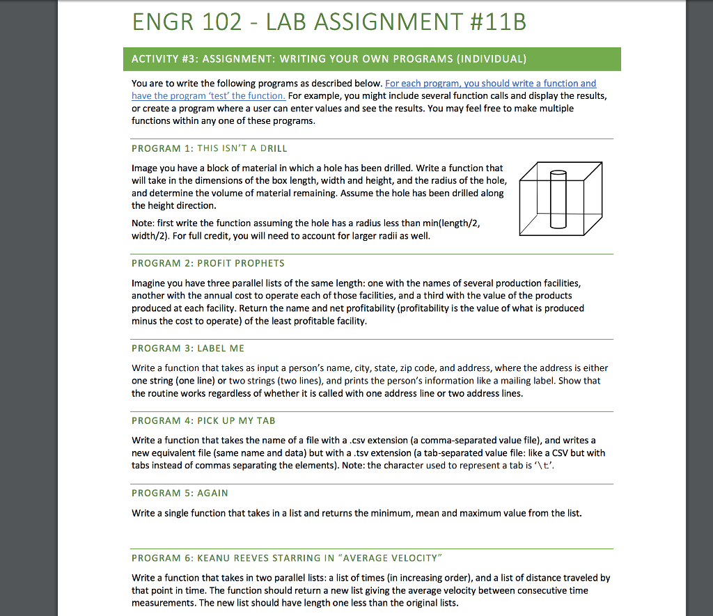 Solved Engr 102 Lab Assignment 118 Activity 3