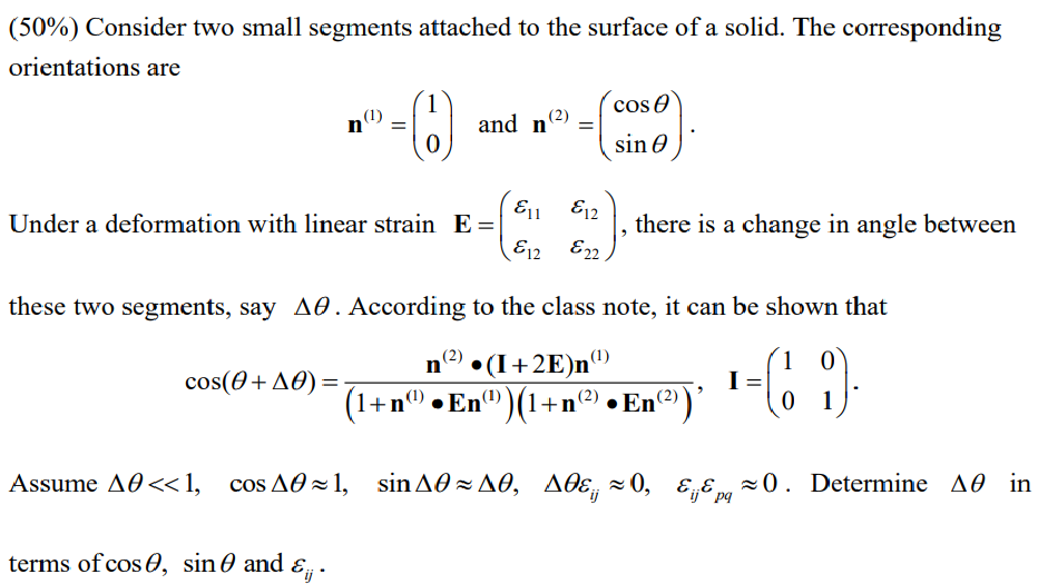 Solved (50\%) Consider two small segments attached to the | Chegg.com