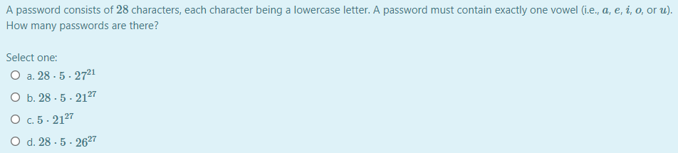 Solved A password consists of 28 characters, each character | Chegg.com