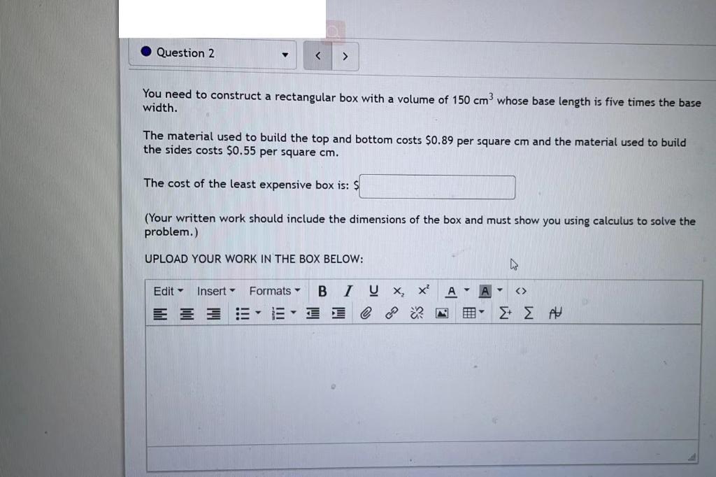 Solved You need to construct a rectangular box with a volume | Chegg.com