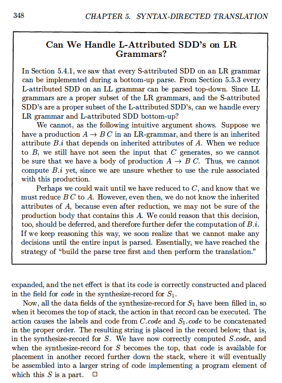 Exercise 5.5.3: Implement each of your SDD's of | Chegg.com