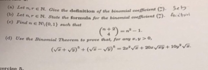 Solved Let, r elementof N. Give the definition of the | Chegg.com