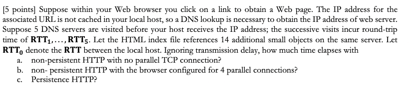 Solved [5 points] Suppose within your Web browser you click | Chegg.com