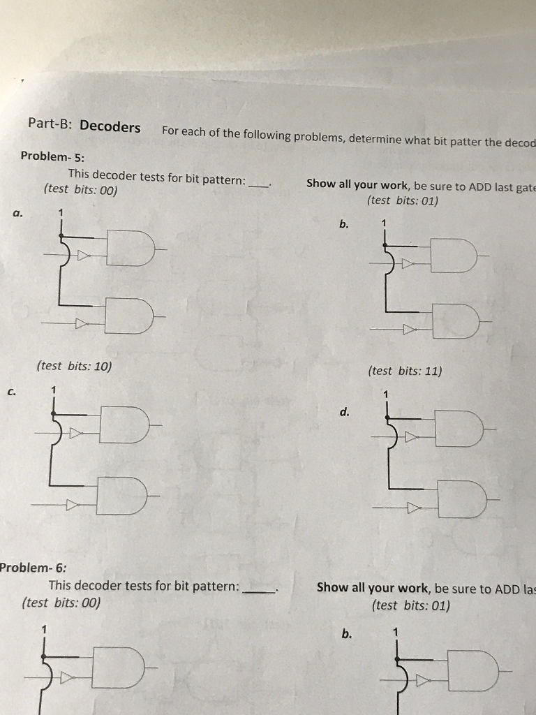 Solved Part-B: Decoders For each of the following problems, | Chegg.com