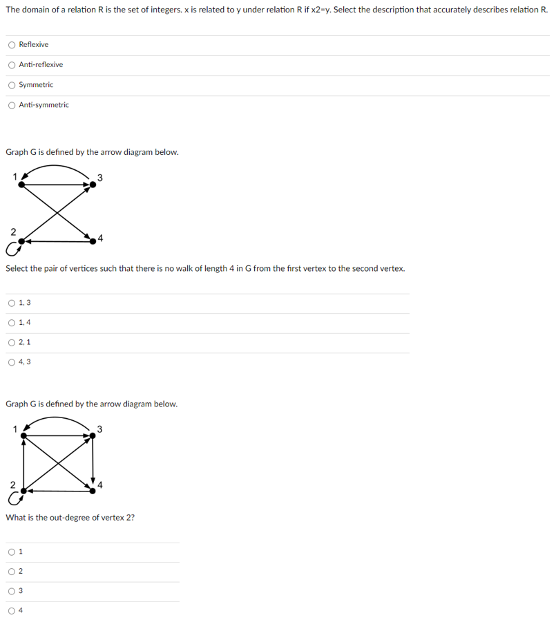 Solved The domain of a relation R is the set of integers. x | Chegg.com