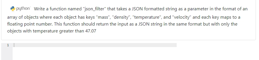 Solved python Write a function named "json_filter" that | Chegg.com