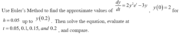 Solved Use Euler's Method to find the approximate values of | Chegg.com