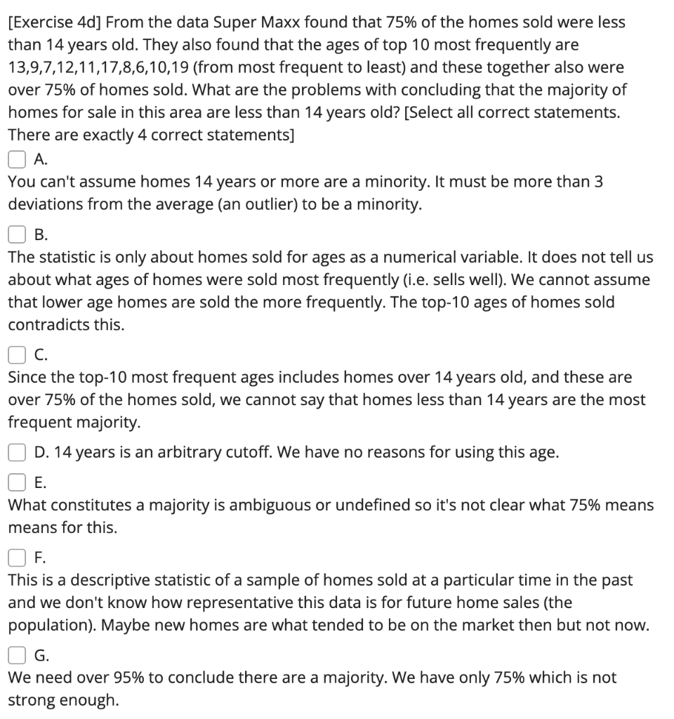 Solved [Exercise 4d] From the data Super Maxx found that 75% | Chegg.com