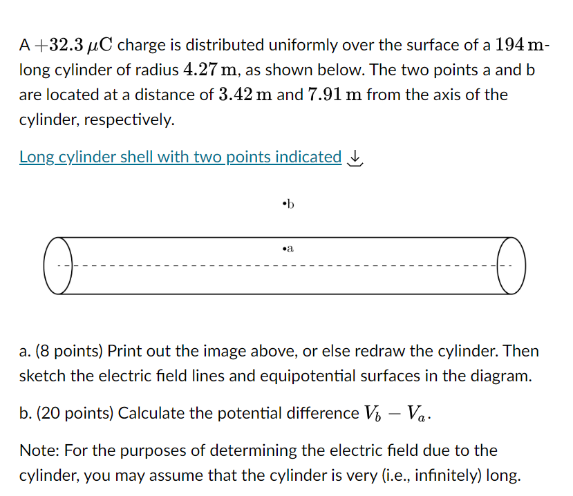 Solved A +32.3μC charge is distributed uniformly over the | Chegg.com