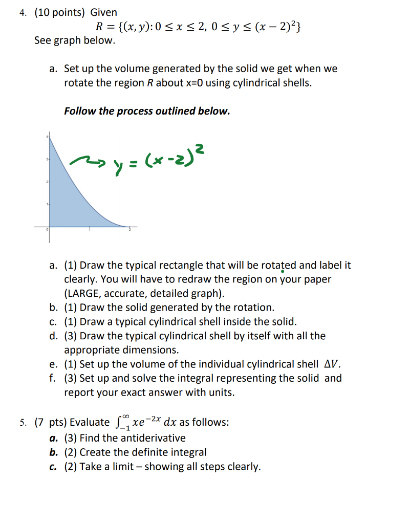 Solved 4. (10 points) Given R= {(x, y): 0 SX S2,0 Sy s (x - | Chegg.com