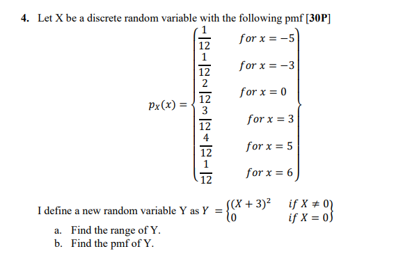 Solved 4. Let X be a discrete random variable with the | Chegg.com