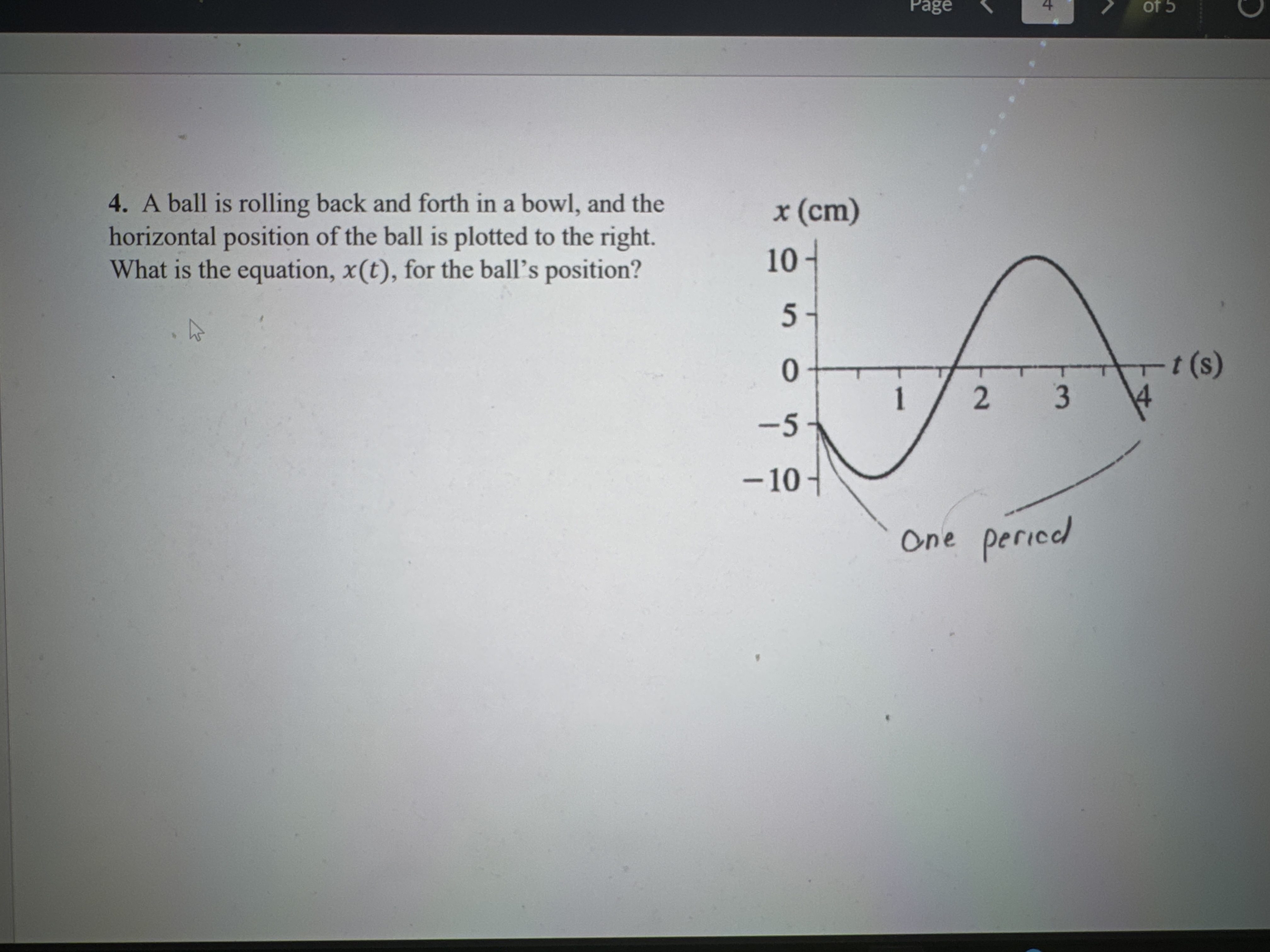 Solved A ball is rolling back and forth in a bowl, and the | Chegg.com