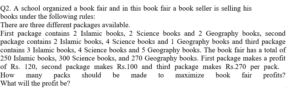 Solved Q2. A school organized a book fair and in this book | Chegg.com