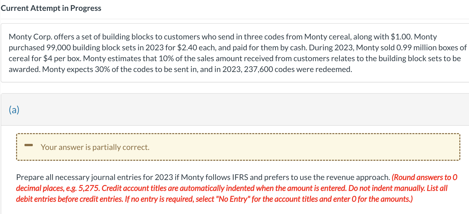 Solved Current Attempt in Progress Account Titles and | Chegg.com