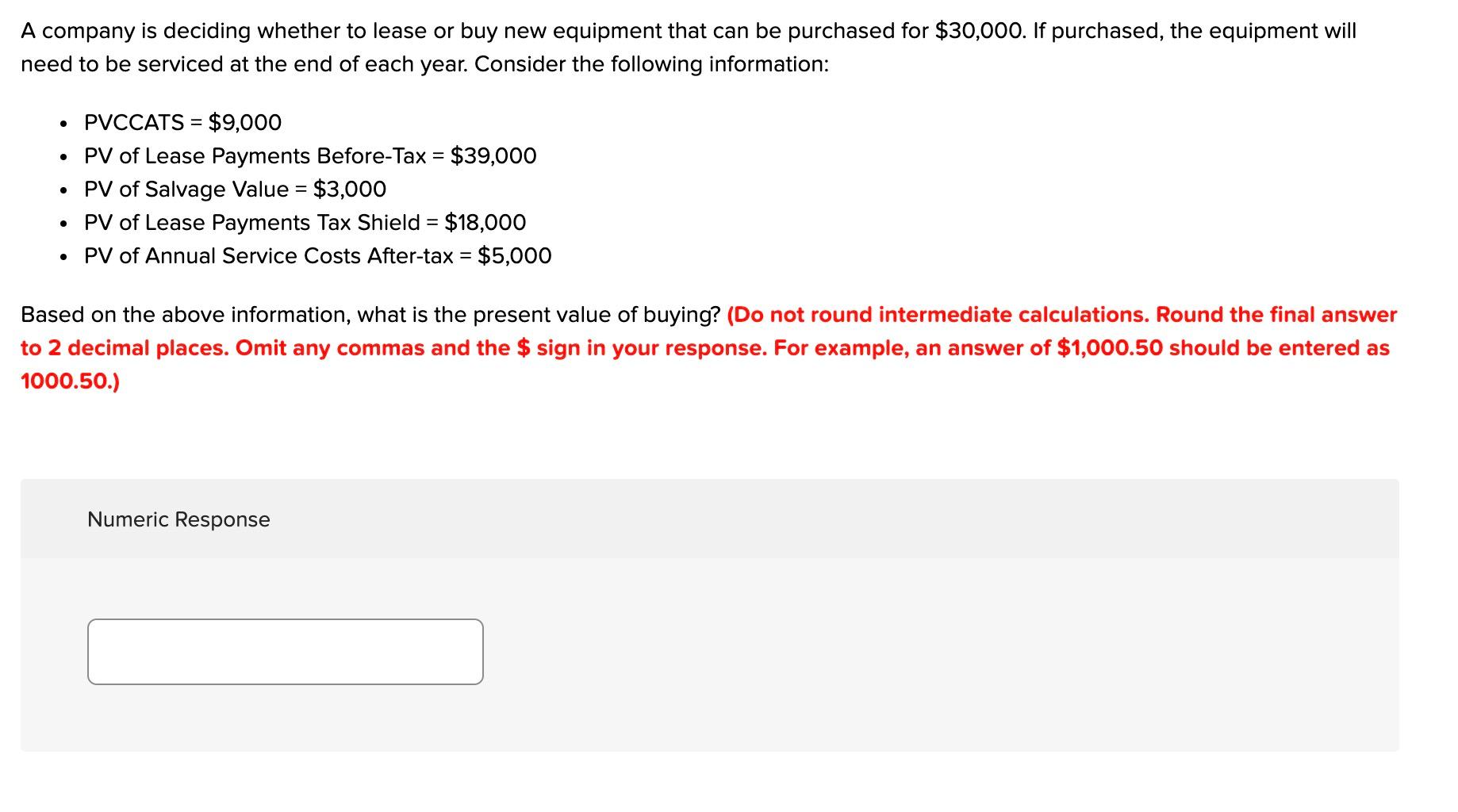 Solved A company is deciding whether to lease or buy new | Chegg.com