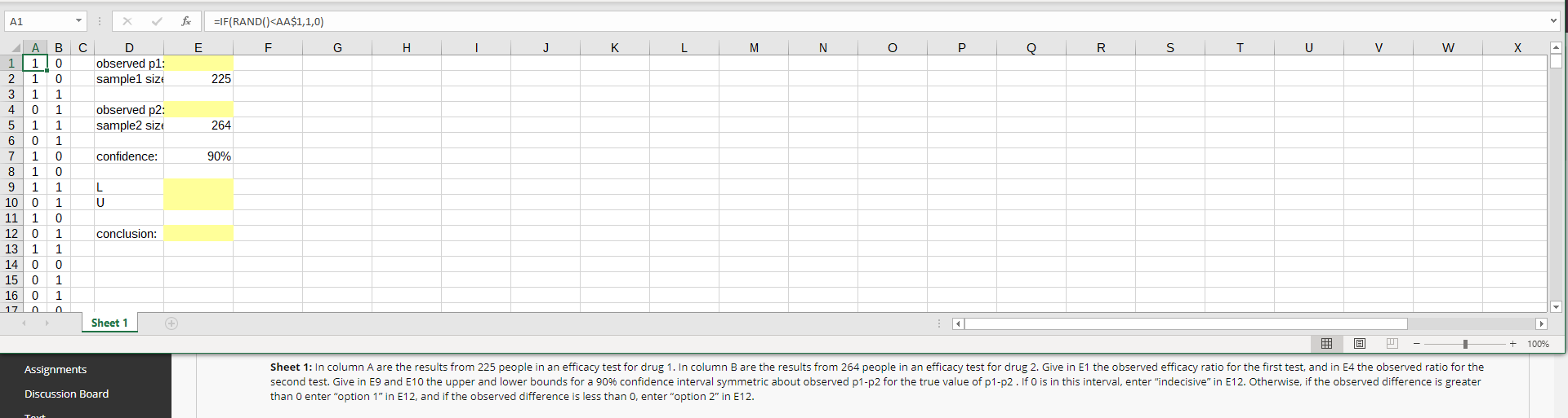 Please clearly state the EXCEL functions used to | Chegg.com