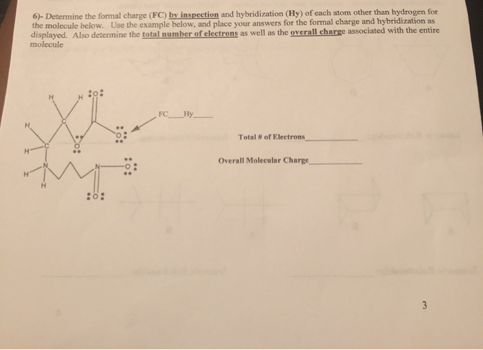 Solved 6)- Determine the formal charge (FC) by inspection | Chegg.com