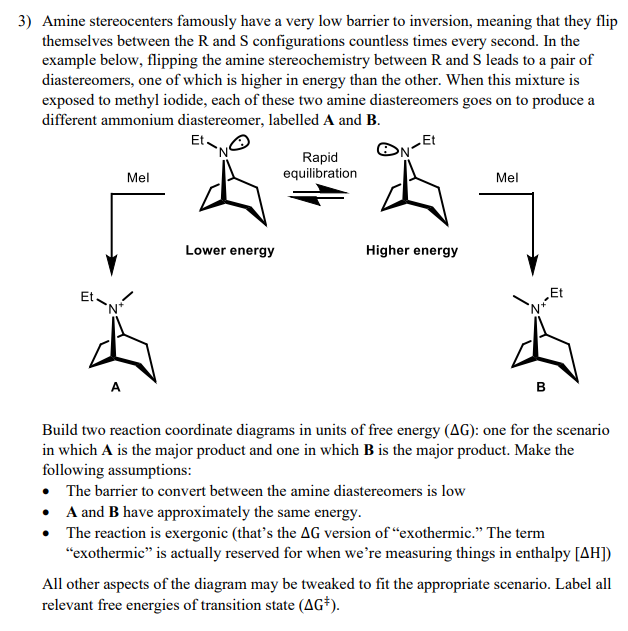 Solved 3) Amine stereocenters famously have a very low | Chegg.com