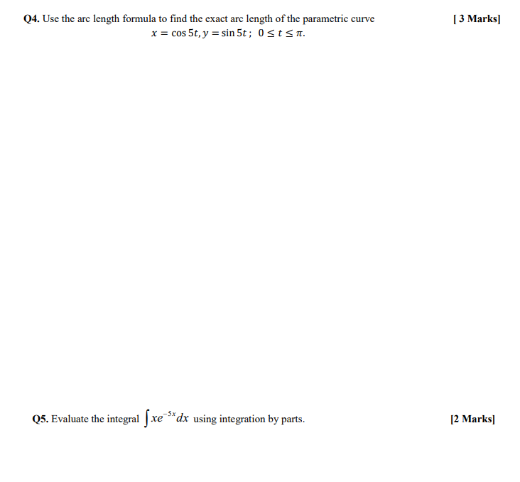 Solved Q4. Use the arc length formula to find the exact arc | Chegg.com