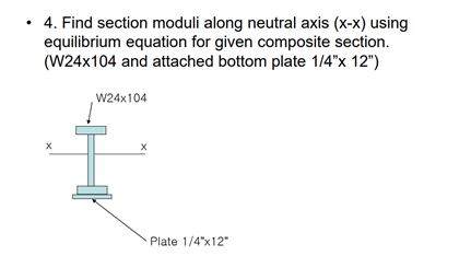 Solved • 4. Find section moduli along neutral axis (x-x) | Chegg.com