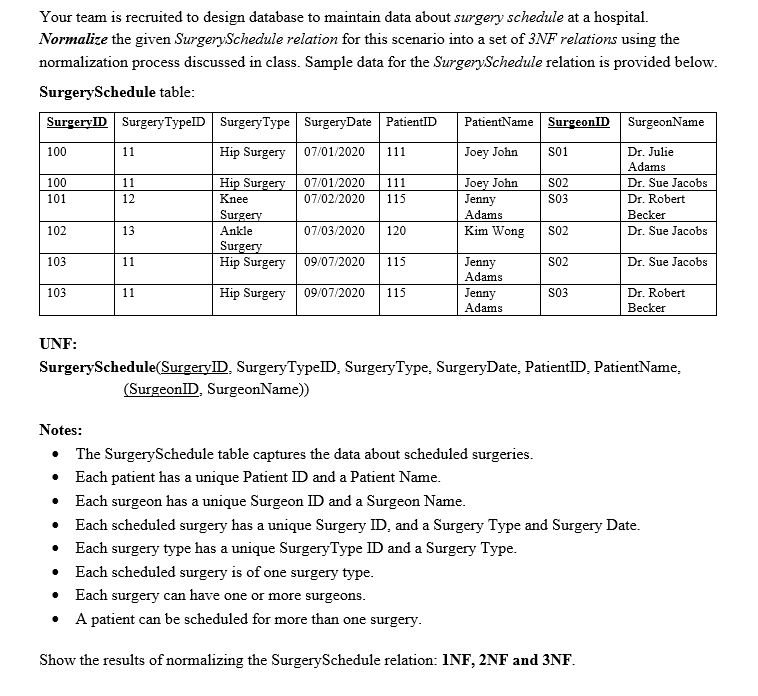 Solved Your team is recruited to design database to maintain | Chegg.com