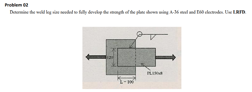 Solved CALCULATE AND SOLVE THE WELDED CONNECTION. SHOW | Chegg.com