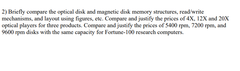Solved Briefly compare the optical disk and magnetic disk | Chegg.com