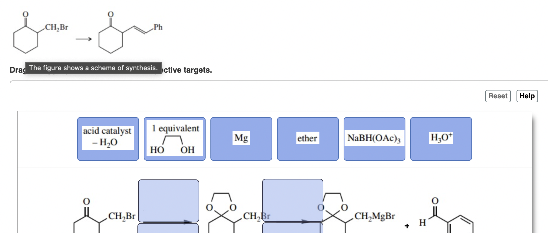 Solved Ph Drag The figure shows a scheme of synthesis. | Chegg.com