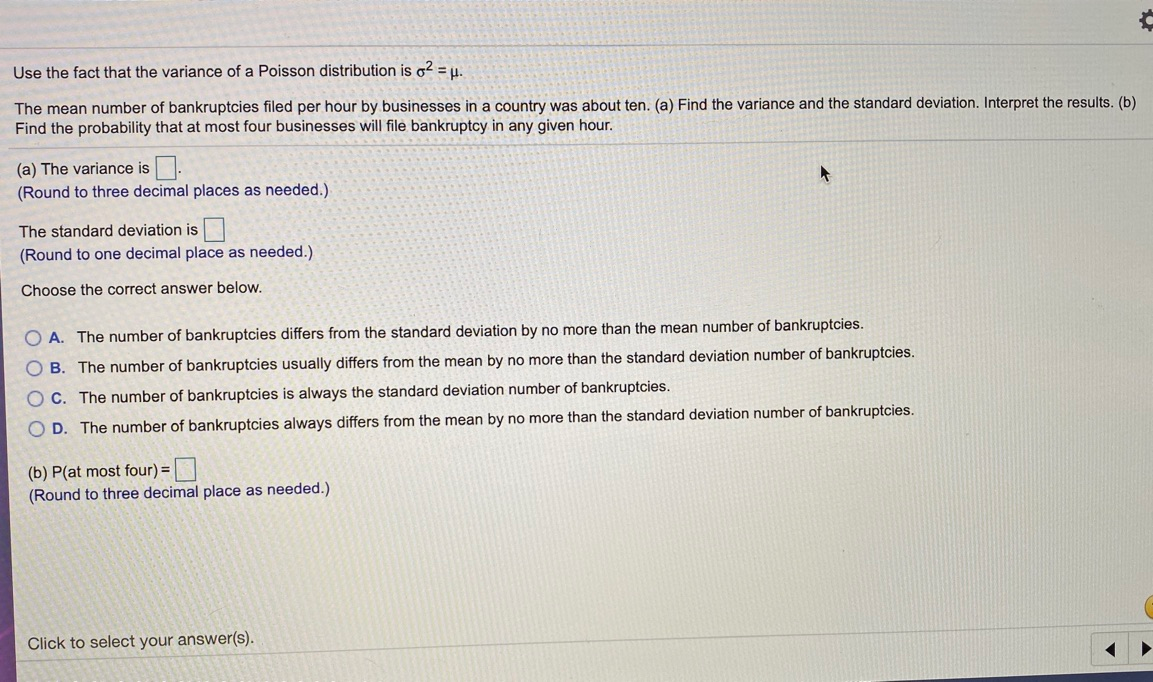 Solved Use the fact that the variance of a Poisson | Chegg.com