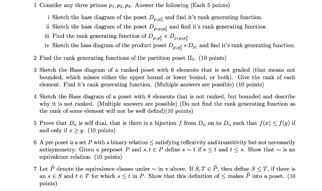 Solved 1 Consider any three primes P1, P2, P3. Answer the | Chegg.com