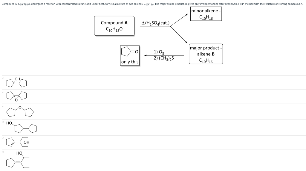 Solved Compound A, C10H180 undergoes a reaction with | Chegg.com