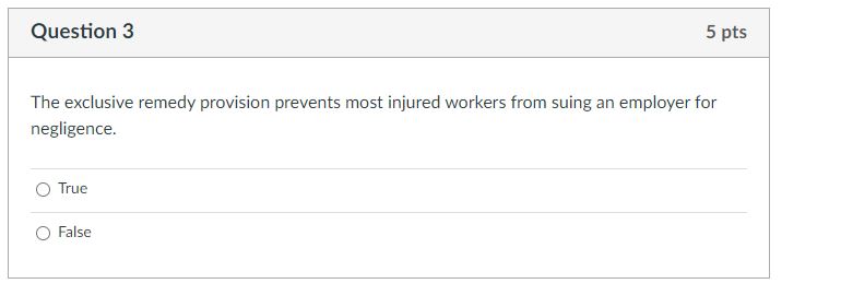 Solved Question 3The exclusive remedy provision prevents | Chegg.com