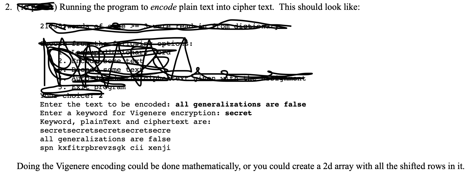 Solved 2. ( 643 ) Running the program to encode plain text | Chegg.com