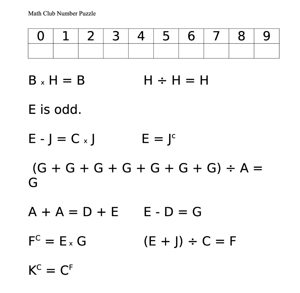 Solved 1. Dr. W. was conducting a math club. There was one | Chegg.com