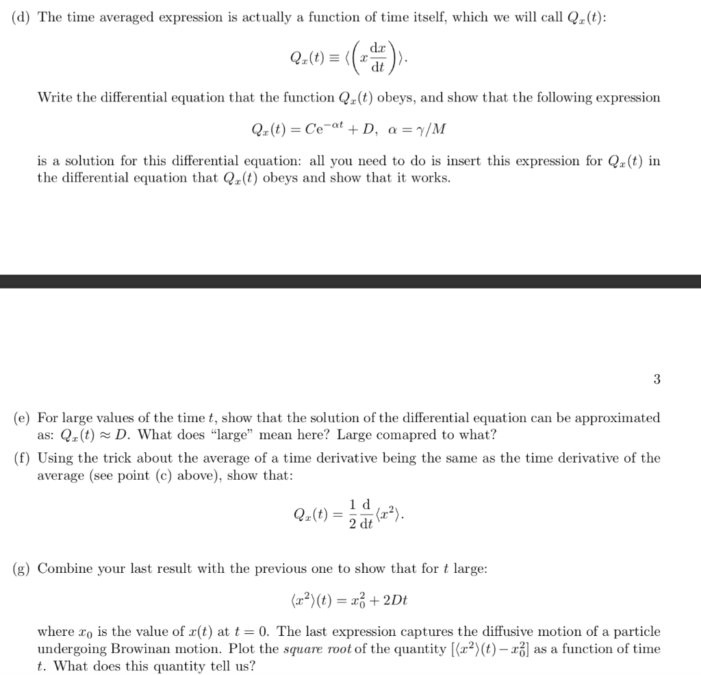 Solved 2. Derivation of the Diffusion Equation in 7 Easy | Chegg.com