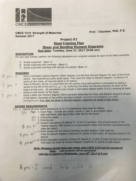 Solved Prof. I Guzman, PhD, P.E CMCE 1215 Strength of | Chegg.com