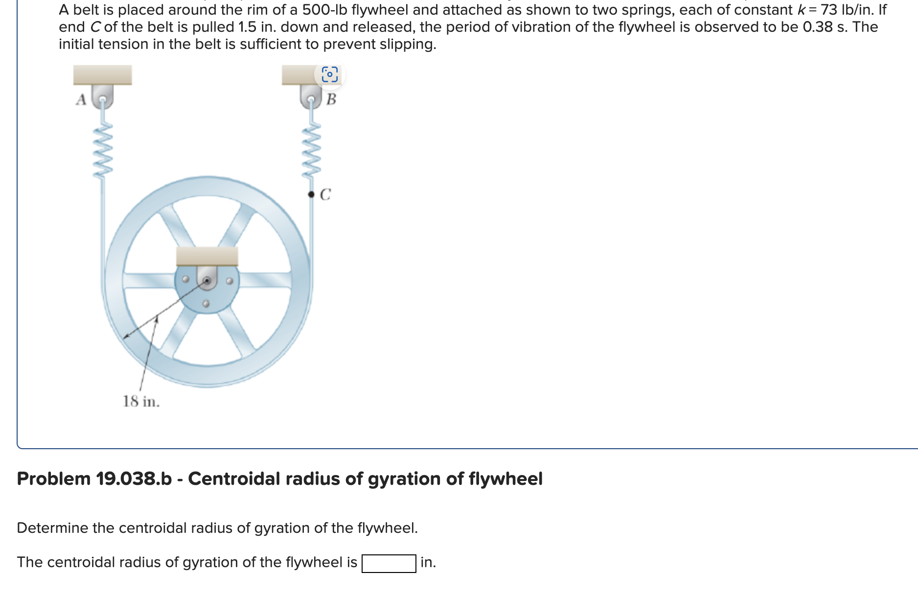 Solved A belt is placed around the rim of a 500−lb flywheel | Chegg.com