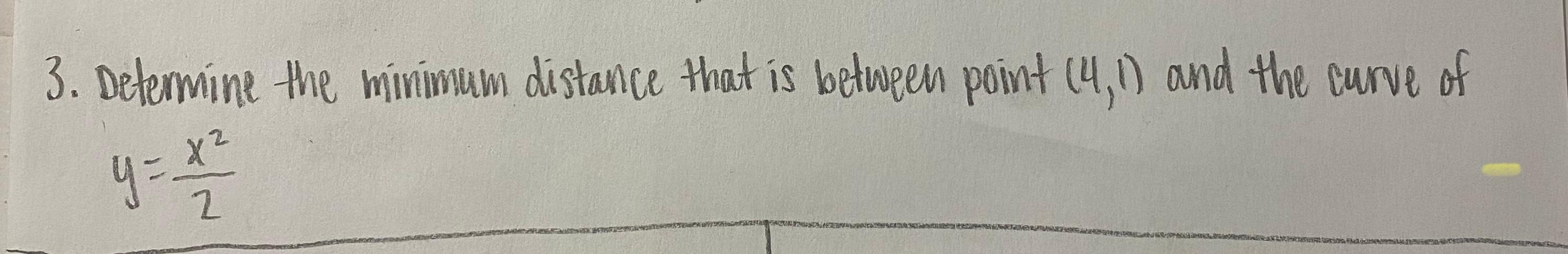 Solved 3. Determine the minimum distance that is between | Chegg.com