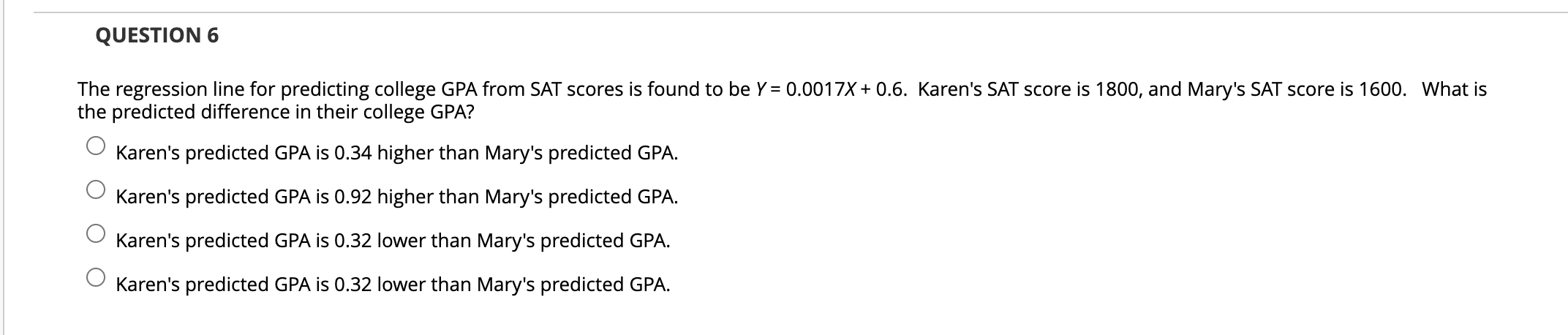 Solved The regression line for predicting college GPA from | Chegg.com