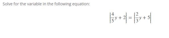Solved Solve for the variable in the following equation: = | Chegg.com