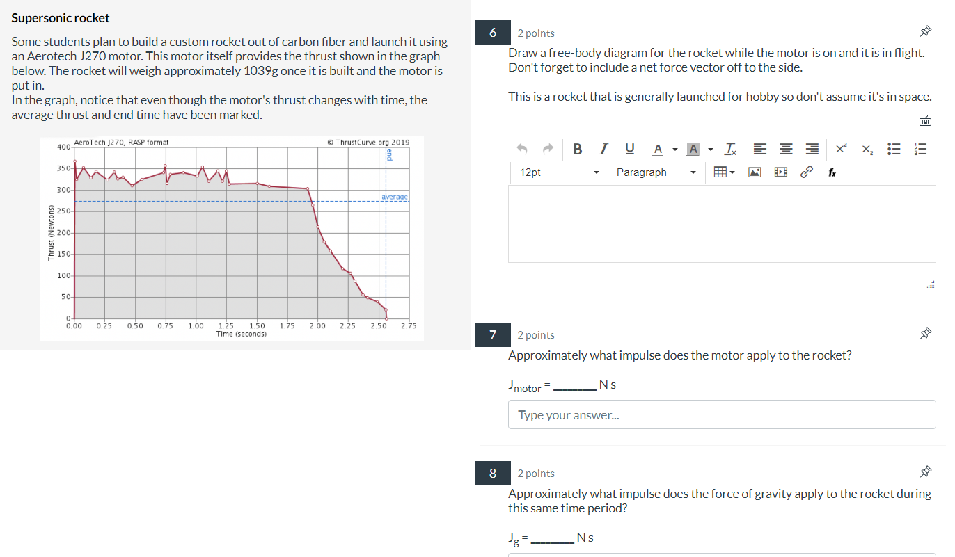 Supersonic rocket 6 2 points Some students plan to | Chegg.com