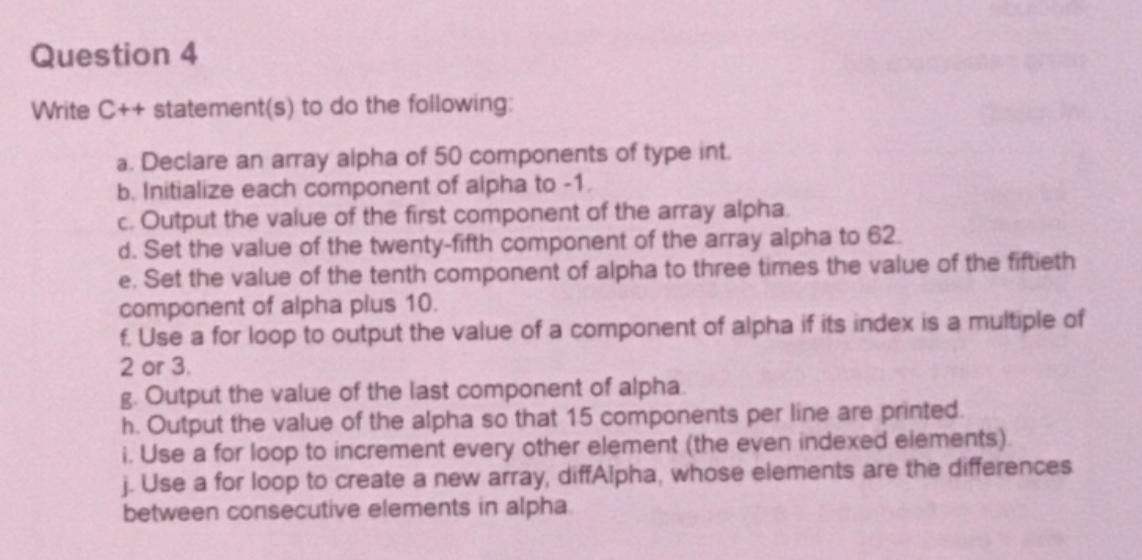 Write C++ statement(s) to do the following: a. | Chegg.com