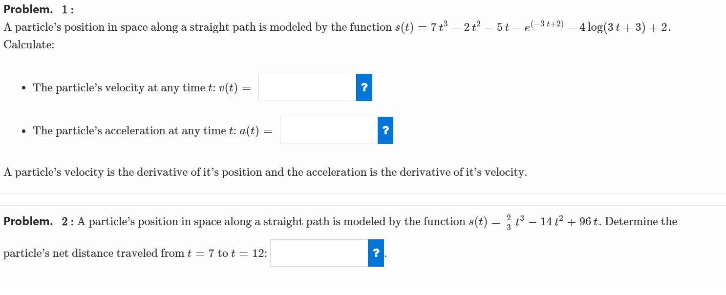Solved A particle's position in space along a straight path | Chegg.com